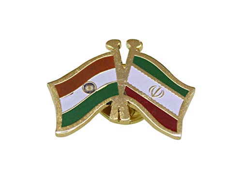 India-Iran Cross Flag Brass Lapel Pin/Brooch/Badge for Clothing (Iran ...